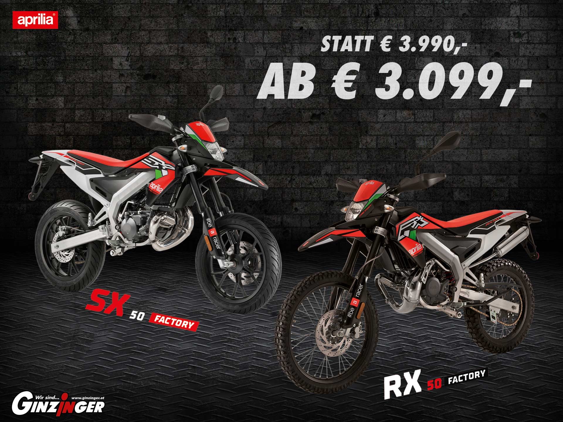 Aprilia SX und RX 50 Factory Aktion!